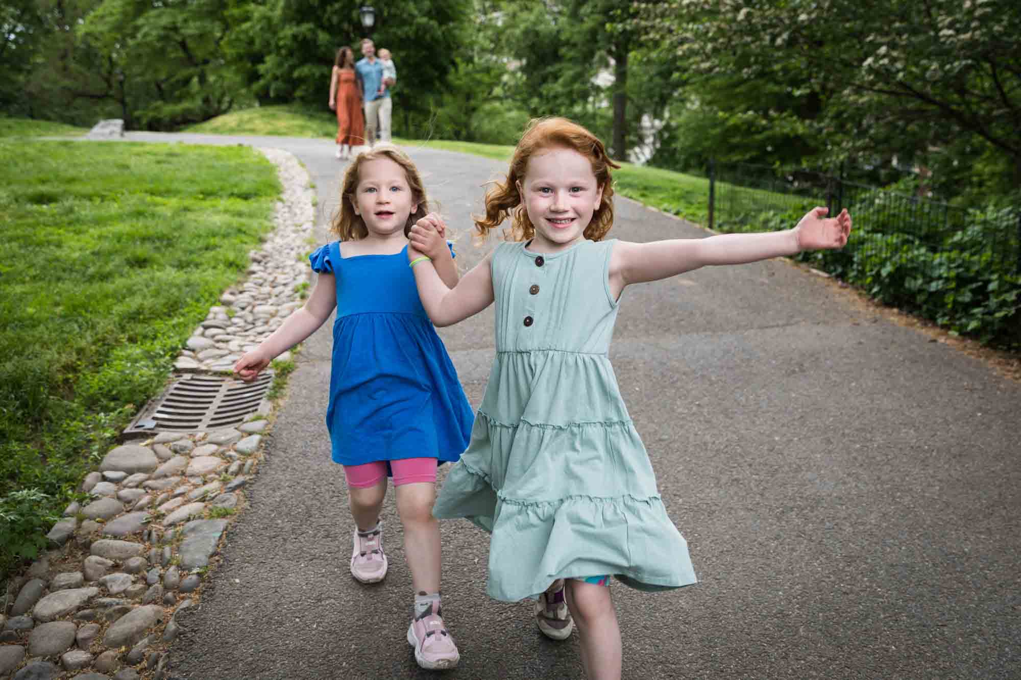 Two Little Girls Walking